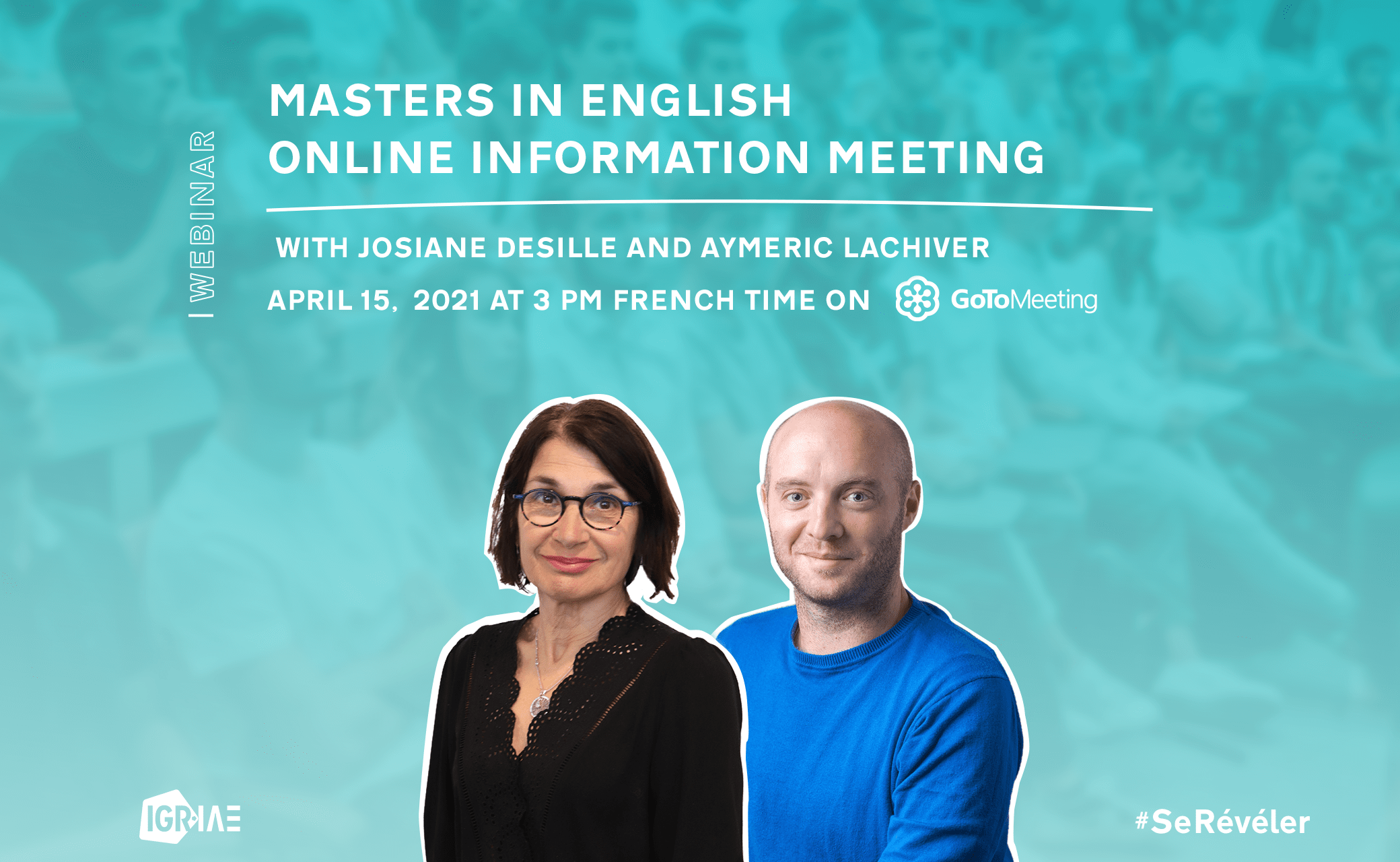 April 15, 2021 Masters in English – Online information meeting - IGR IAE Rennes