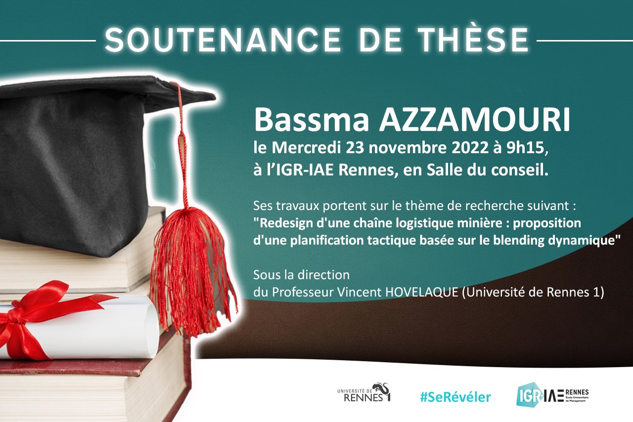 Soutenance de thèse de Bassma AZZAMOURI - IGR IAE Rennes