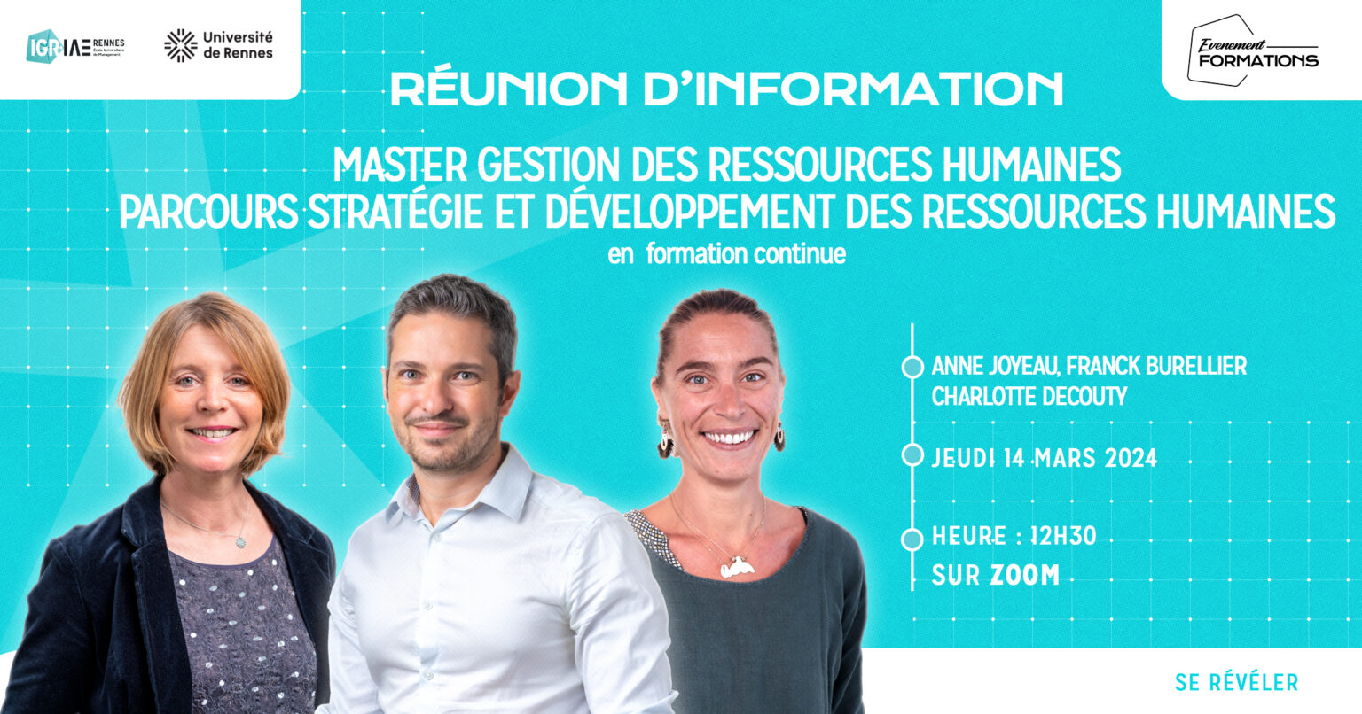 Conférence en ligne Master Gestion des Ressources Humaines en formation ...