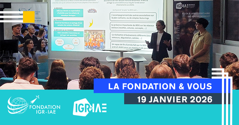 Édition 2026 de la rencontre «La Fondation et Vous» - IGR IAE Rennes